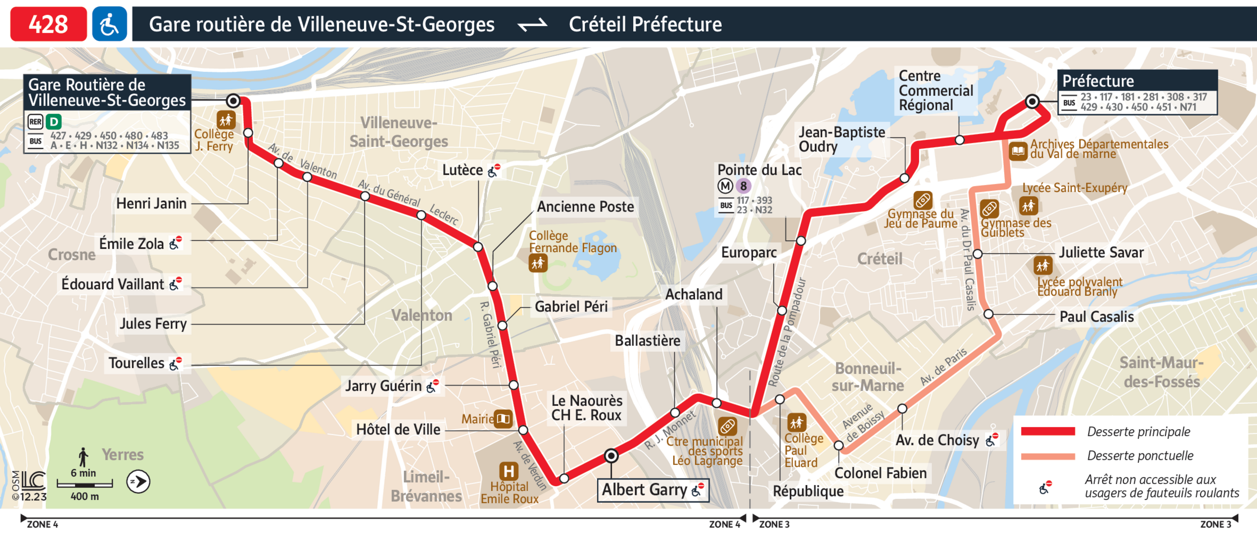 Tracé de la ligne de Bus