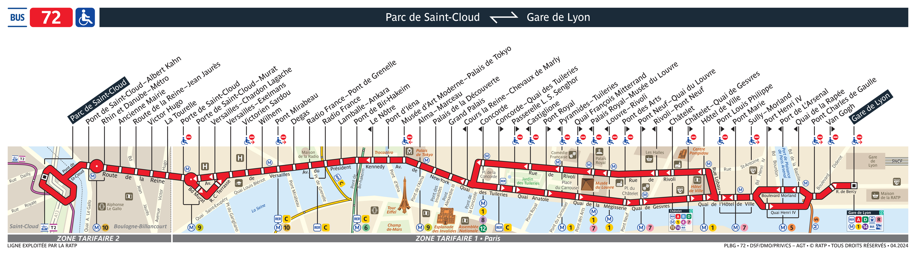 Bus Line 72: map, stops, and real-time schedules | Bonjour RATP