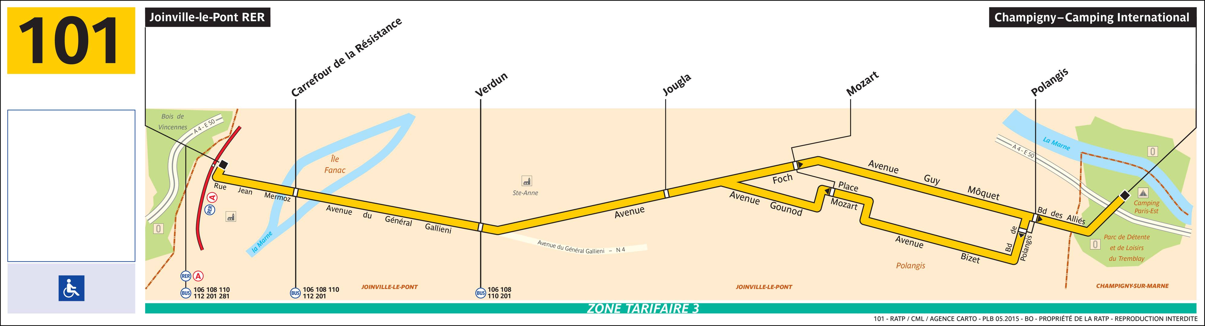 Bus Line 101: map, stops, and real-time schedules | Bonjour RATP