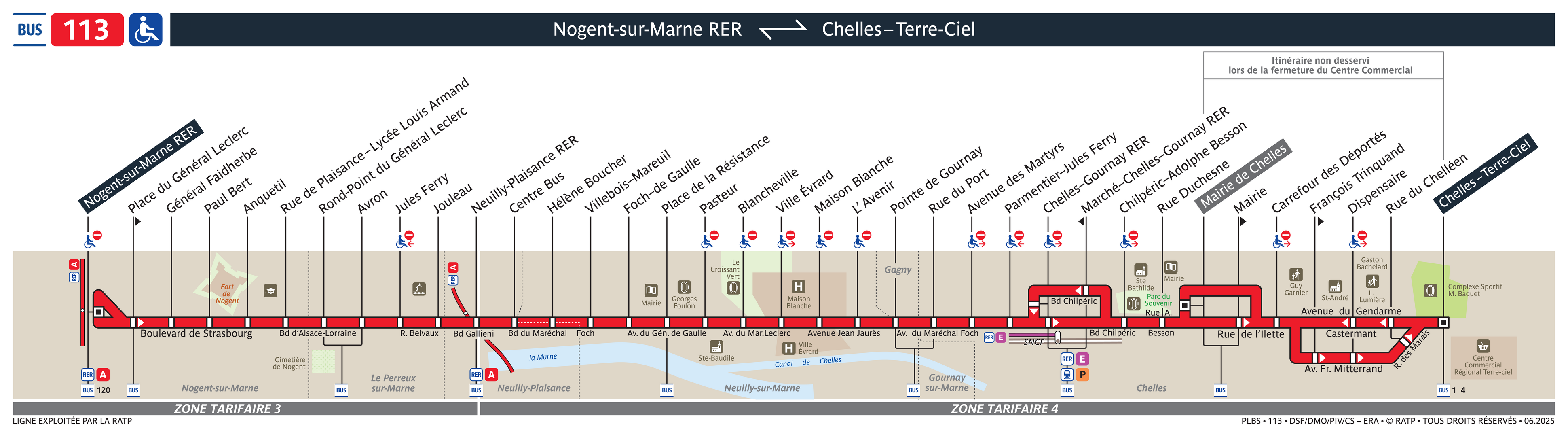 Bus Ligne 113 : plan, arrêts et horaires en temps réel | Bonjour RATP
