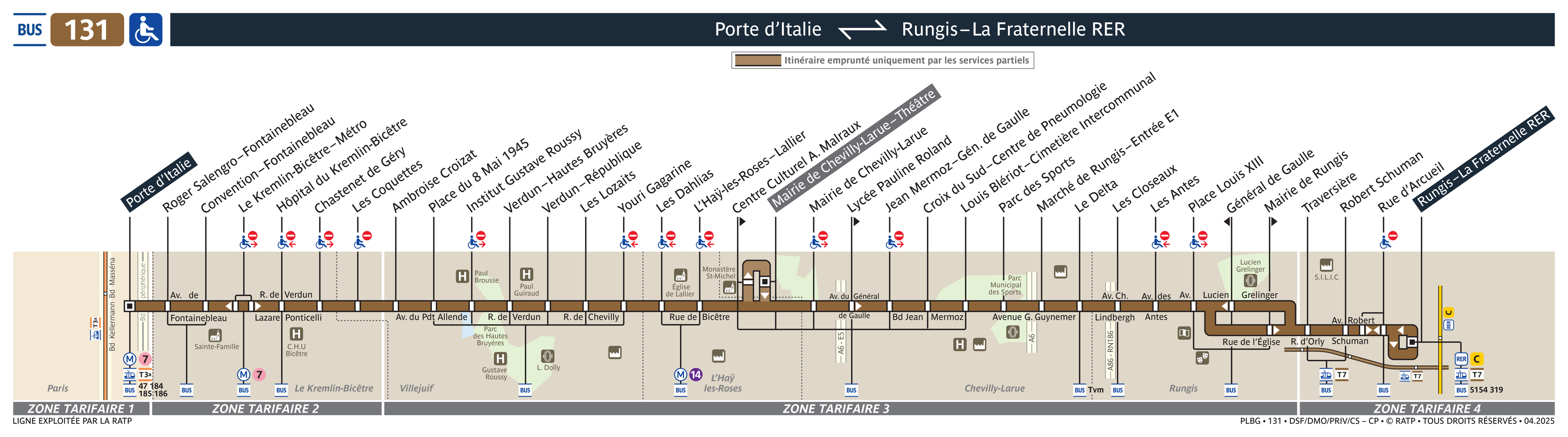 Bus Line 131: map, stops, and real-time schedules | Bonjour RATP