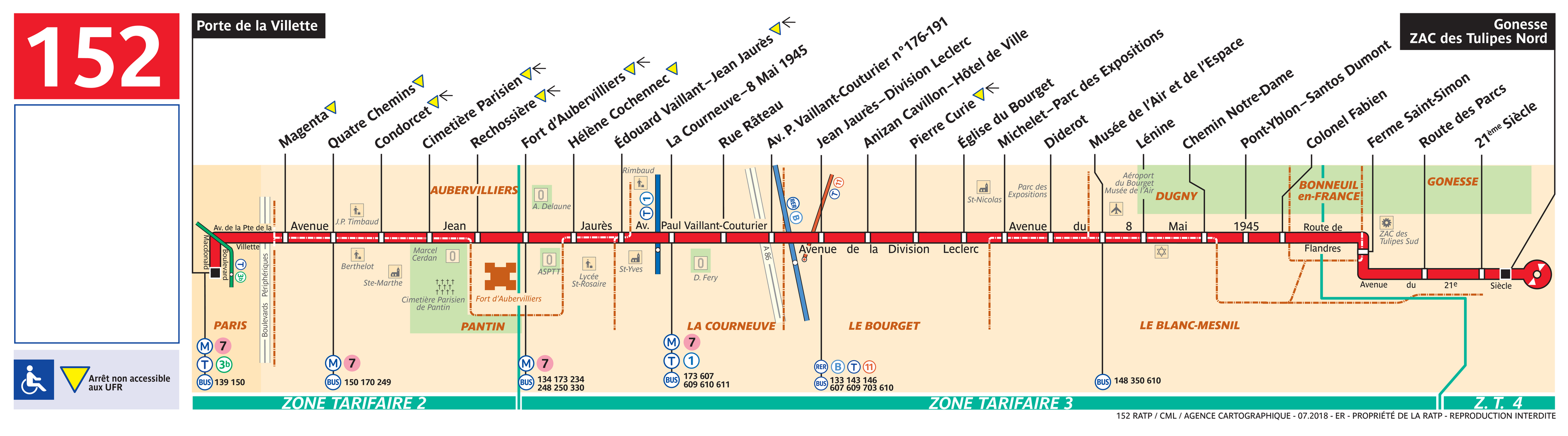 Bus Line 152: map, stops, and real-time schedules | Bonjour RATP