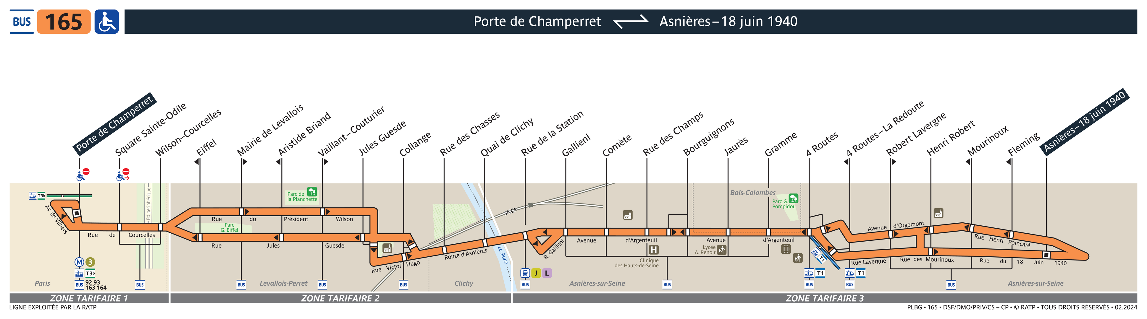 Bus Ligne 165 : plan, arrêts et horaires en temps réel | Bonjour RATP