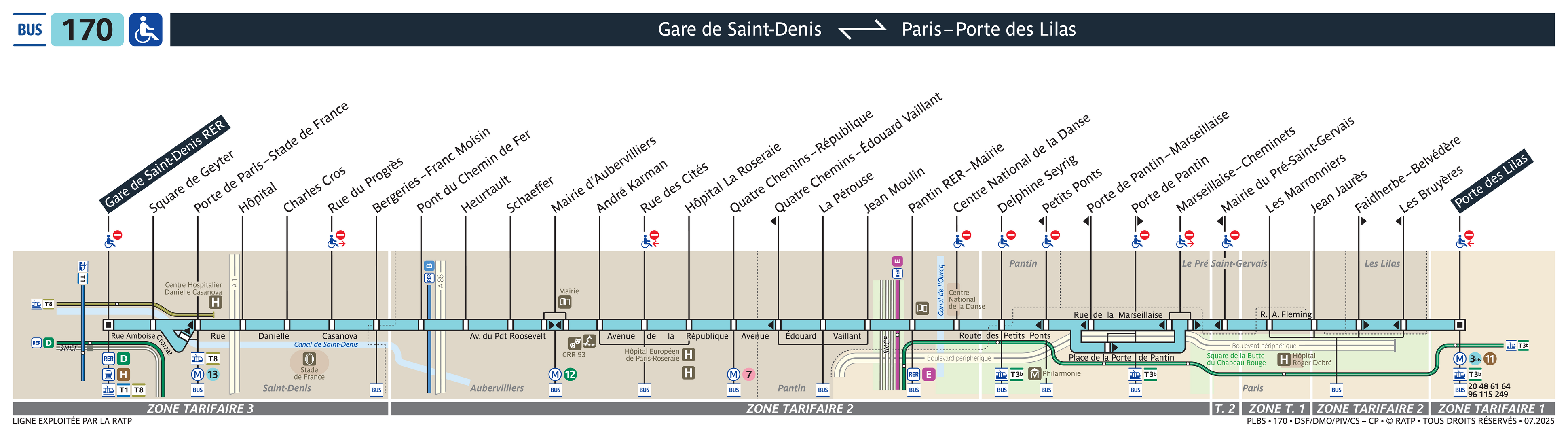 Bus Line 170: map, stops, and real-time schedules | Bonjour RATP