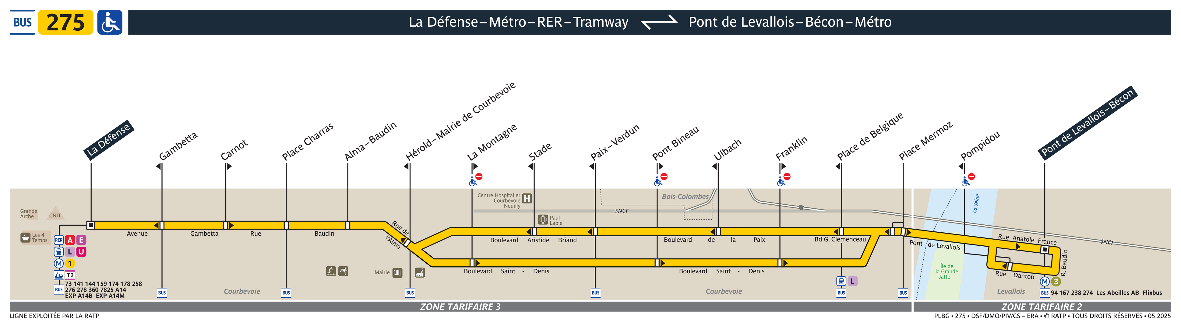 Bus Ligne 275 : plan, arrêts et horaires en temps réel | Bonjour RATP