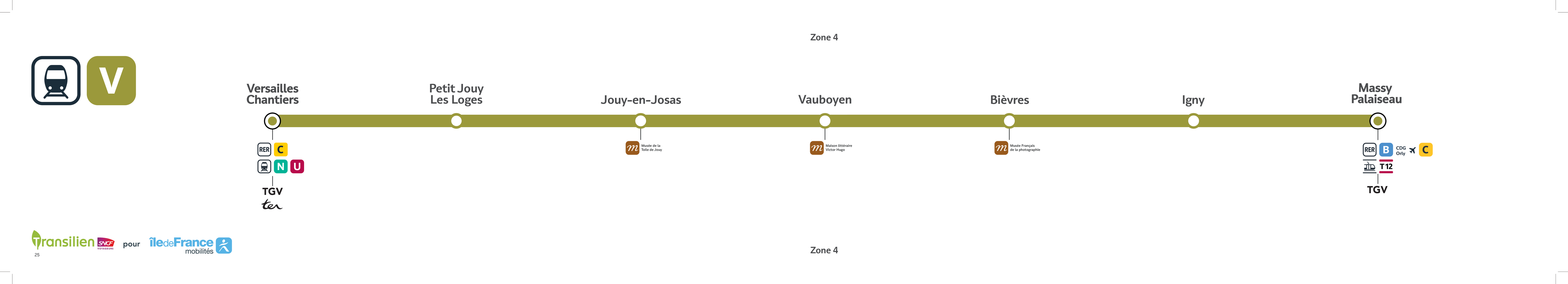 Transilien ligne V : plan, arrêts et horaires en temps réel
