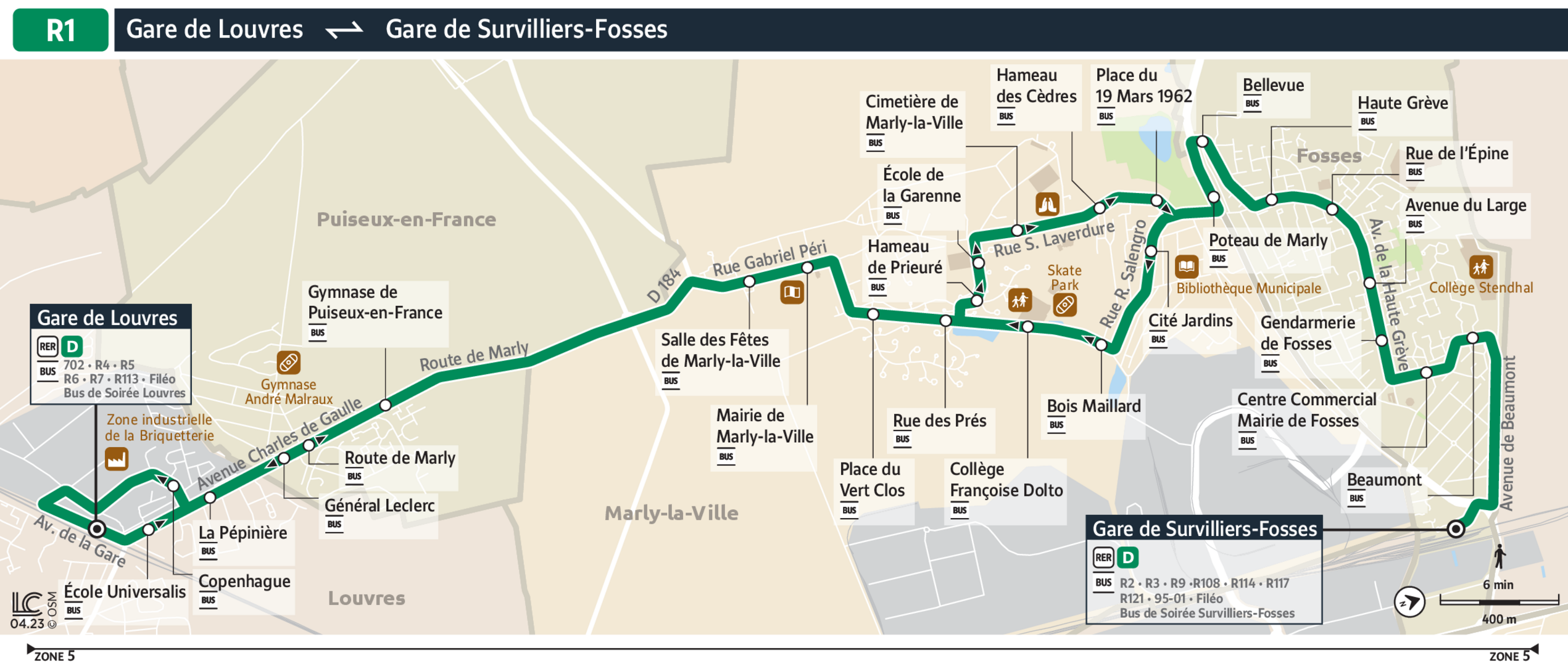 Bus Ligne R1 : plan, arrêts et horaires en temps réel | Bonjour RATP