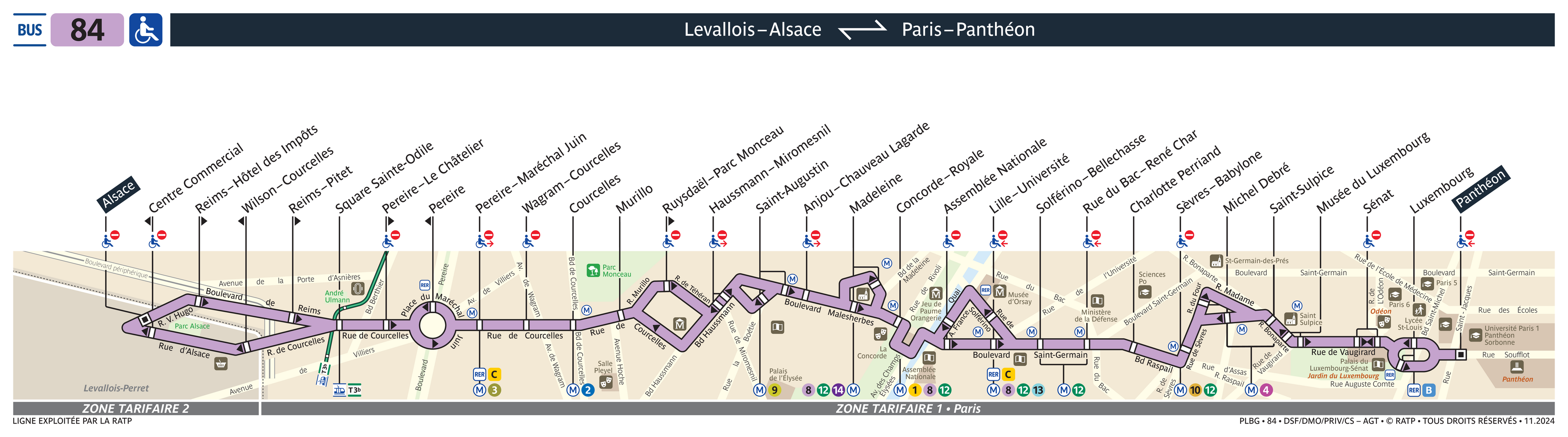 Bus Ligne 84 : plan, arrêts et horaires en temps réel | Bonjour RATP