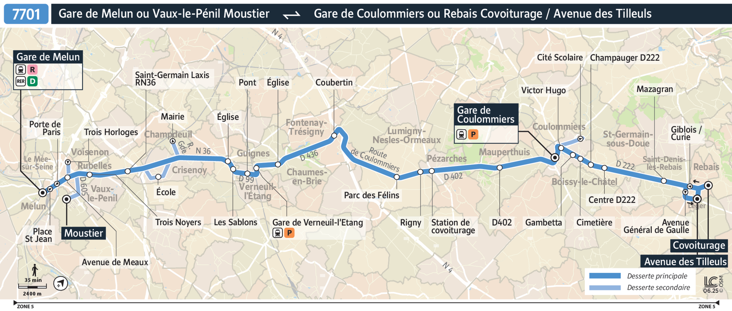 Bus Ligne 7701 : plan, arrêts et horaires en temps réel | Bonjour RATP