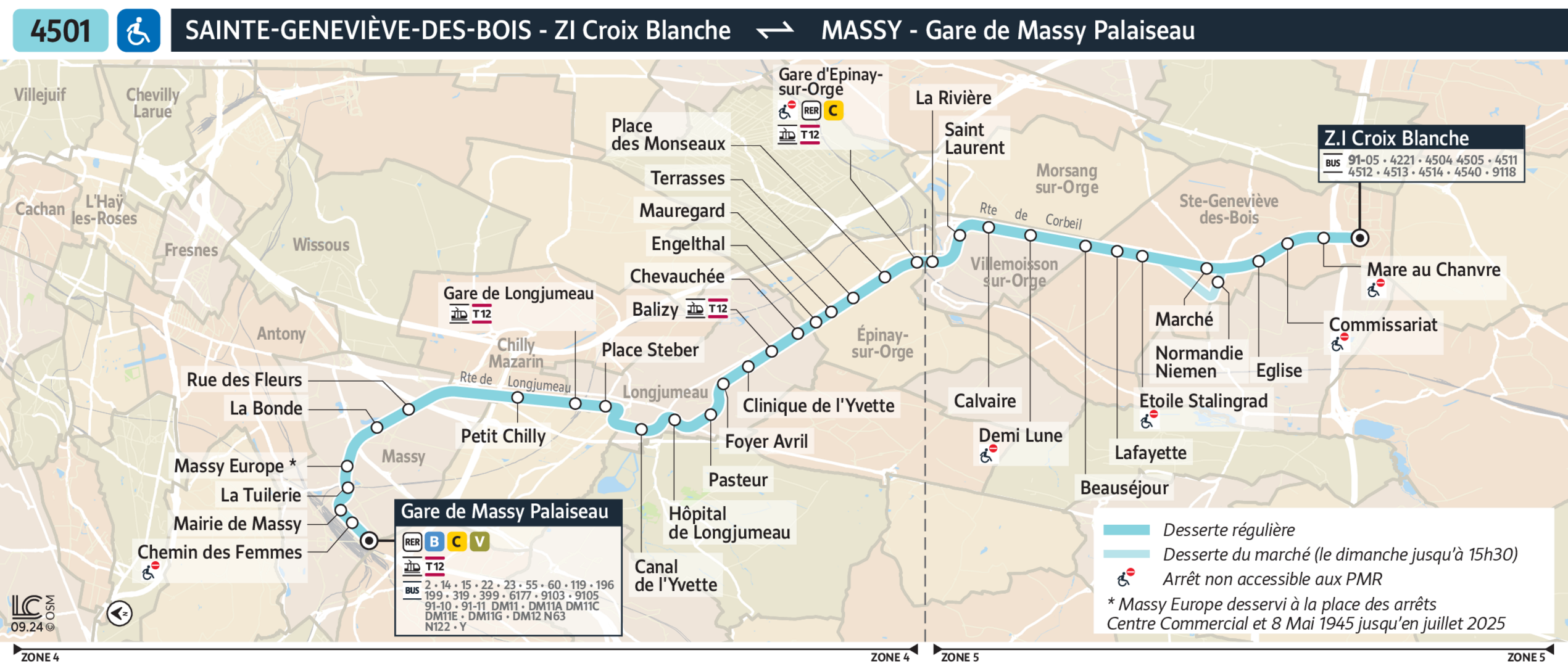 Bus Ligne 4501 : plan, arrêts et horaires en temps réel | Bonjour RATP