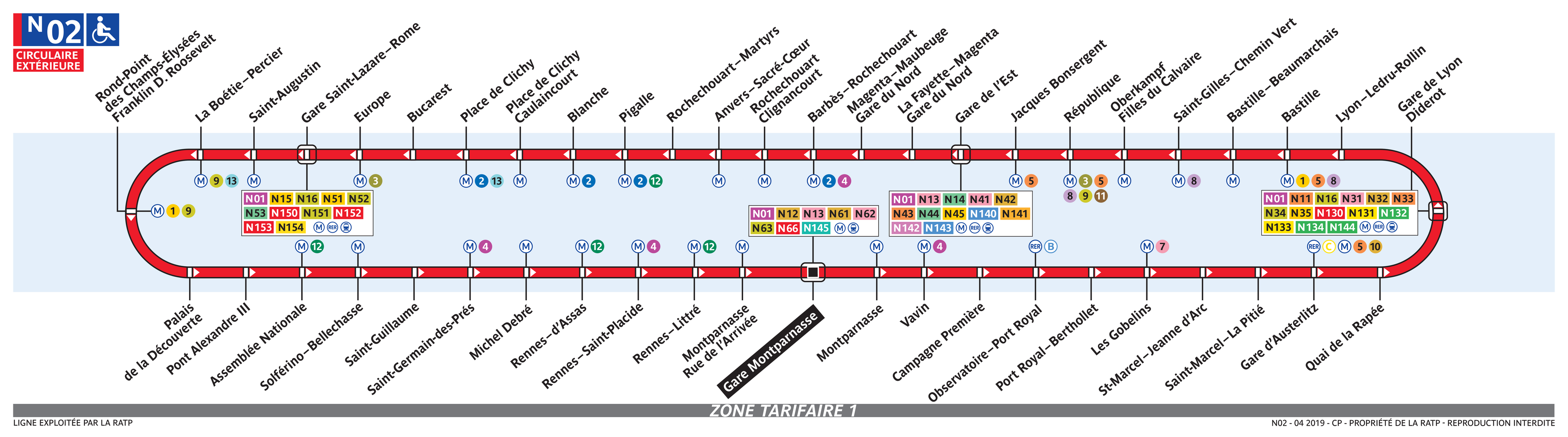 Noctilien Line n02: map, stops, and real-time schedules | Bonjour RATP