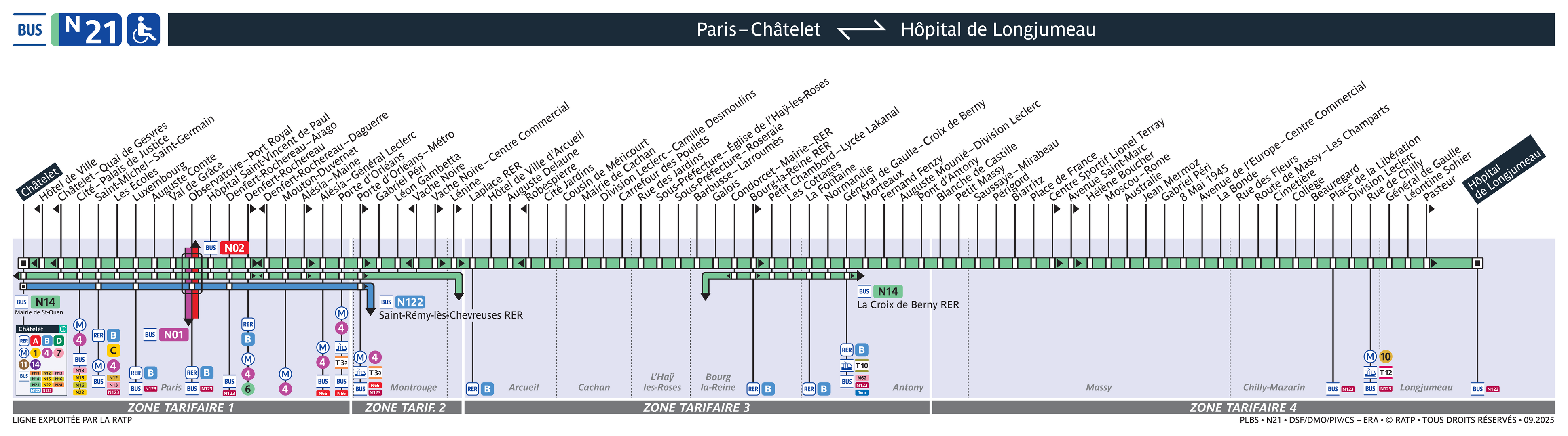 Noctilien Line n21: map, stops, and real-time schedules | Bonjour RATP