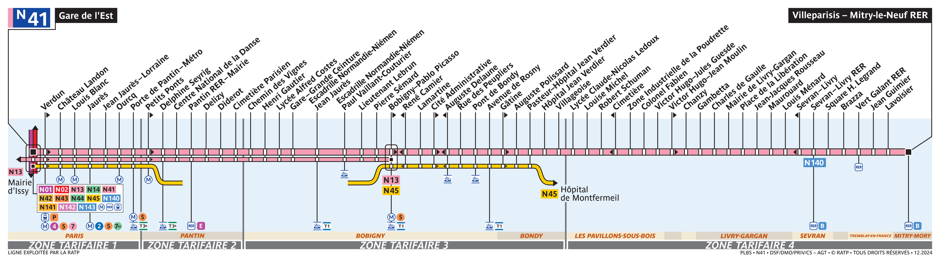 Noctilien Line n41: map, stops, and real-time schedules | Bonjour RATP