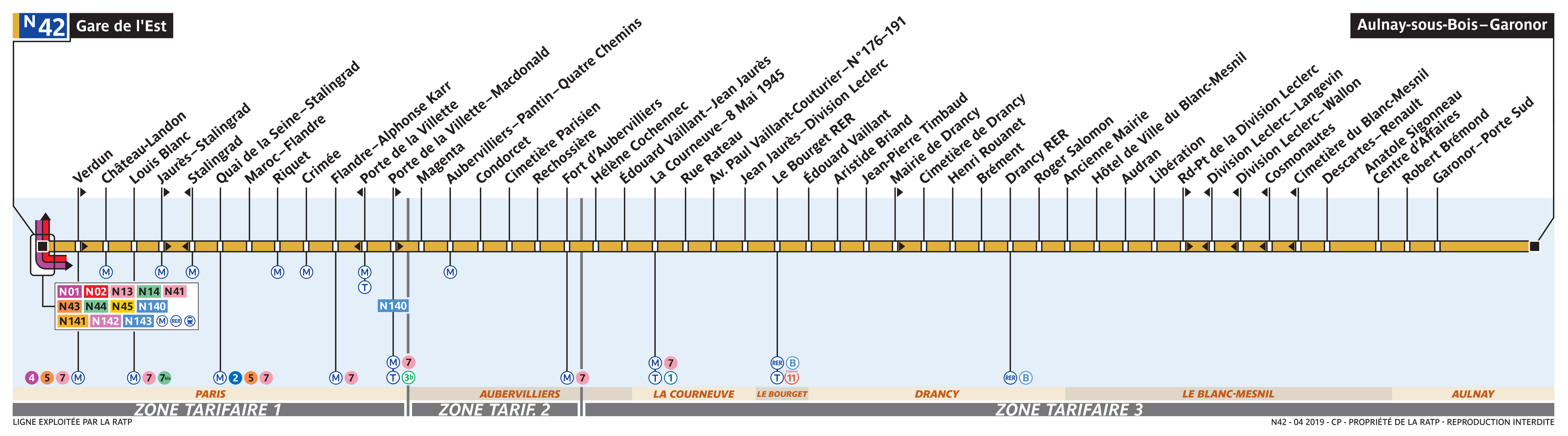 Noctilien Line n42: map, stops, and real-time schedules | Bonjour RATP