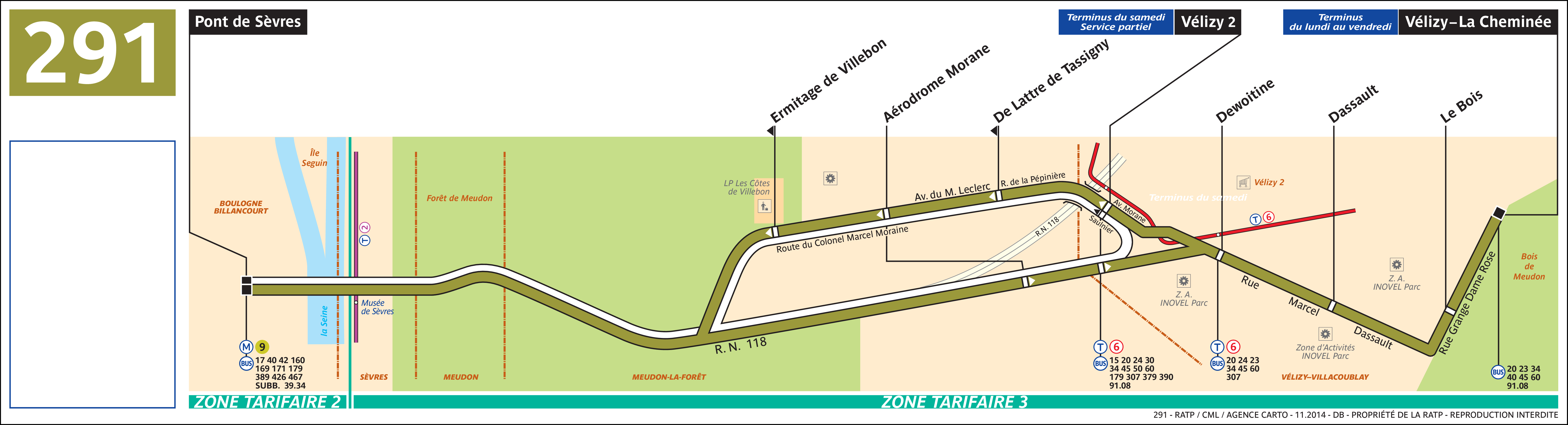 Bus Ligne 291 : plan, arrêts et horaires en temps réel | Bonjour RATP