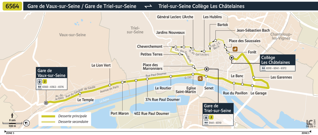 Bus Line 6564: map, stops, and real-time schedules | Bonjour RATP