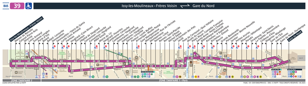 Bus Line 39: map, stops, and real-time schedules | Bonjour RATP