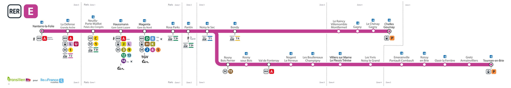 RER Line e: map, stops, and real-time schedules | Bonjour RATP
