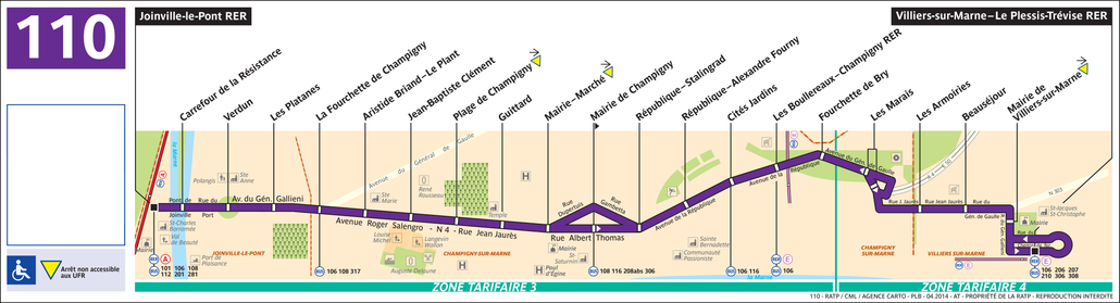 Bus Ligne 110 : plan, arrêts et horaires en temps réel | Bonjour RATP