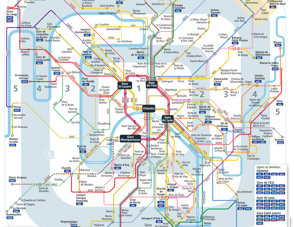 Plan du bus de nuit Noctilien de Paris et Île-de-France | Bonjour RATP