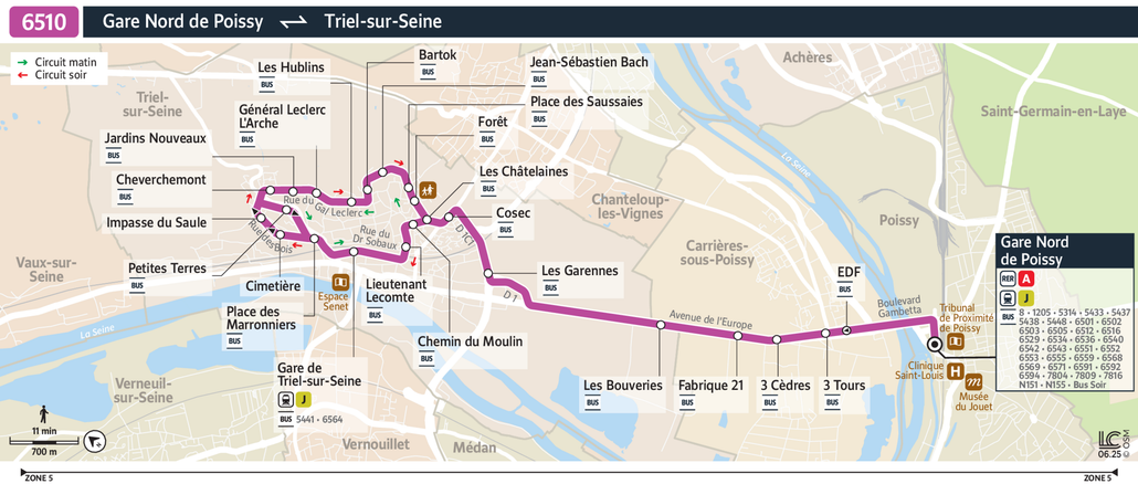Bus Ligne 6510 : plan, arrêts et horaires en temps réel | Bonjour RATP