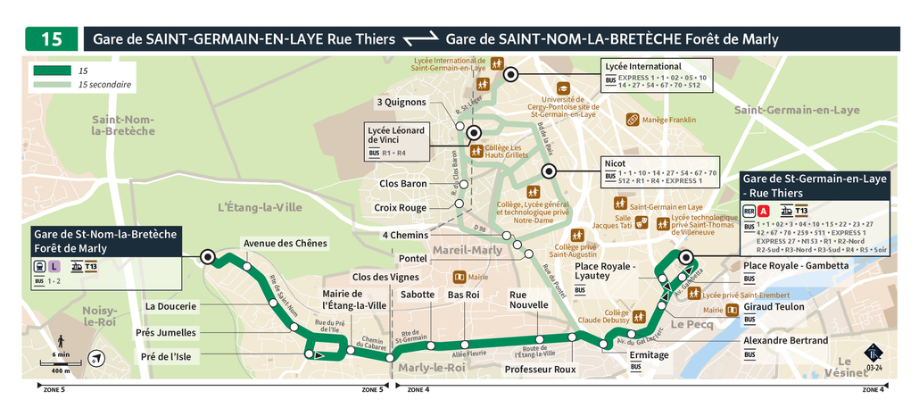 Bus Ligne 15 : plan, arrêts et horaires en temps réel | Bonjour RATP