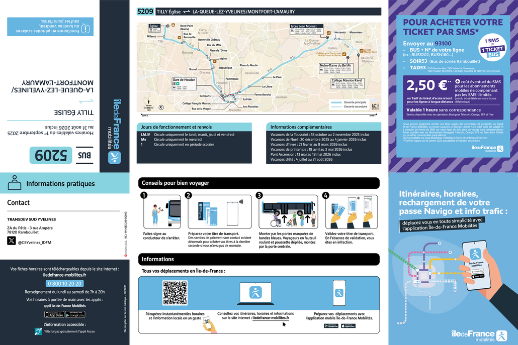 Bus Line 5209: map, stops, and real-time schedules | Bonjour RATP