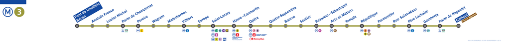 Metro Line 3: map, stops, and real-time schedules | Bonjour RATP