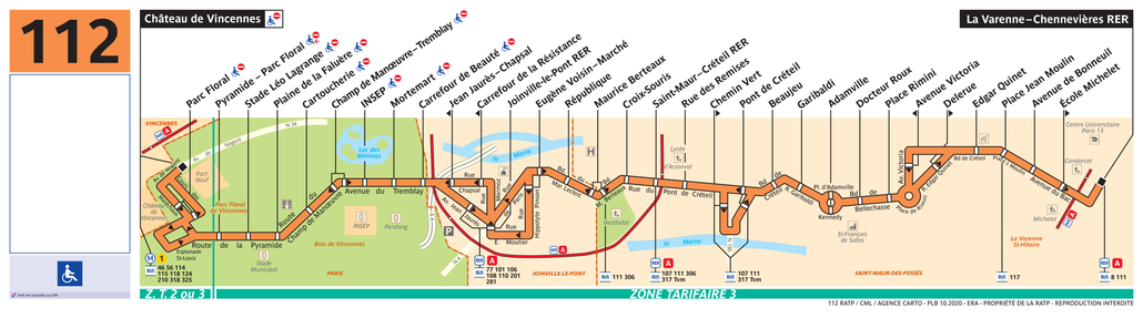 Bus Ligne 112 : plan, arrêts et horaires en temps réel | Bonjour RATP
