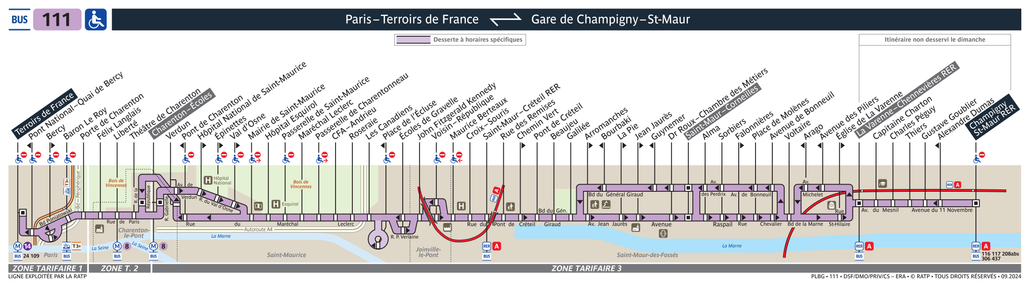Bus Line 111: map, stops, and real-time schedules | Bonjour RATP