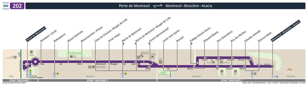 Bus Line 202: map, stops, and real-time schedules | Bonjour RATP